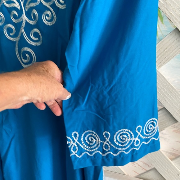 Dresses | Royal Blue Bathing Suit Cover Up With Embroidered Details ...